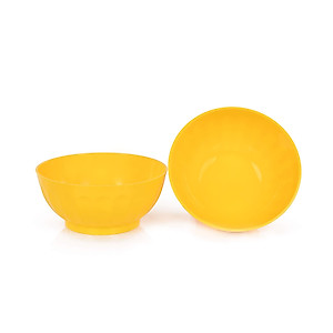 Mintra Unbreakable Plastic Bowl, YELLOW 4pk - Large, 1.8L, 60oz, 7.75inW x 3.25inH - (Part Of A Set) - Salad, Snacks, Breakfast Cereal, Fruit, Popcorn, Soup, Colorful, Shatterproof, BPA Free