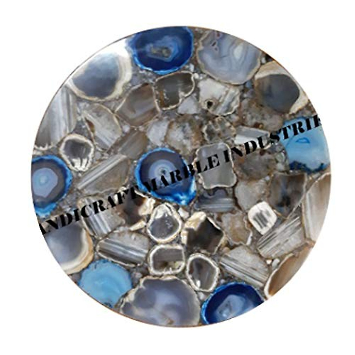 36" Inch Round Coffee Table, Mix Agate Blue Grey Brown Agate Agate Dinning Table, Stone Coffee Table, Agate Table Top, Agate Coffee Table, Agate Side Table Home Decor
