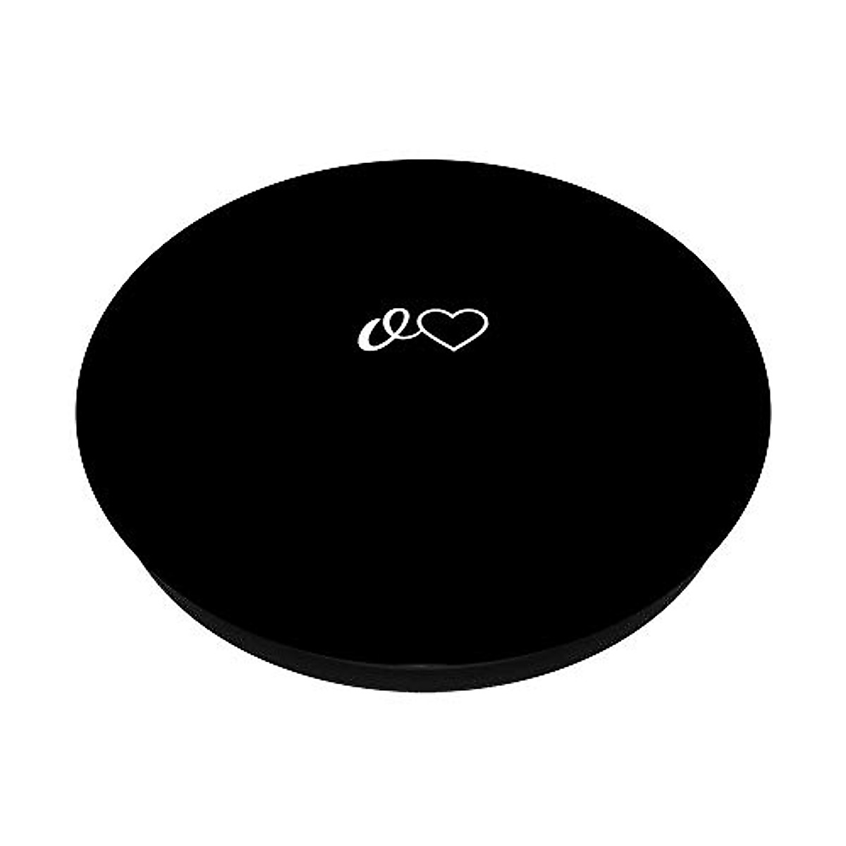 White Initial Letter O Heart Minimalist Black PopSockets Swappable PopGrip