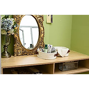 Small Basket for Organizing Small Cotton Rope Woven Storage Bins Dog Toy Bin Mini Rope Basket Small Organizer Bins Little Basket with Handle for Kids Baby Cloth Christmas Gift Empty, XS White 2 Pack