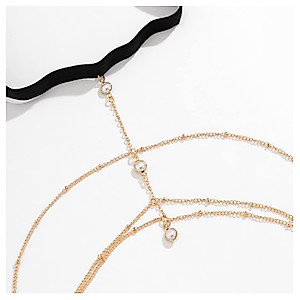 Sexy Multi-layer Pearl Pendant Leg Chain Summer Beach Adjustable Thigh Chain Jewelry Bikini Body Thigh Chain Jewelry for Women