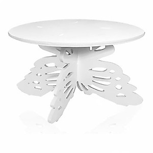 AOCEAN 12" Butterfly Cake Stand Butterfly PVC Cake Decorations with Engraved Butterflies Cake Stands for Dessert Table Wedding Birthday Party (1 Pcs)