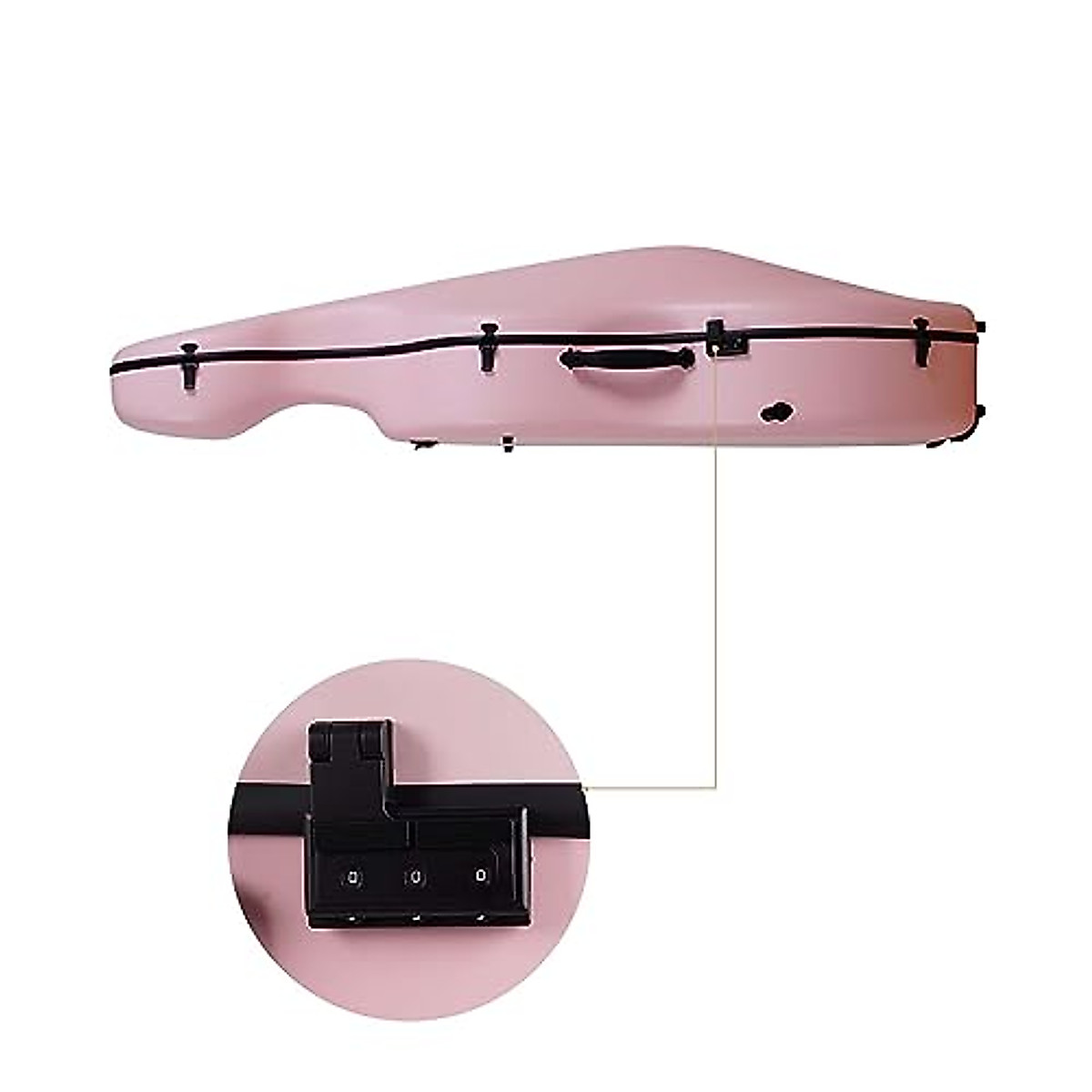 4/4 Full Size Cello Case, 100% Carbon Fiber Hard Shell Backpack，also Fits for 3/4, as 7.7 LB Only, and Hygromether and 1 Accessory Bag, 1 Music Sheet Bag, Sturdy, Portable and Waterproof (Pink Matte)