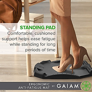 Gaiam Standing Mat for Office Desks - Ergonomic Anti Fatigue Balance Board Cushion with Beveled Edges & Foot Massage Ball Knobs (27" L x 22" W)
