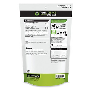 VetriScience Composure Pro - Calming Support Supplement for Cats & Dogs - Relaxation Bites with Colostrum Calming Complex & Vitamin B - Clinical Strength Calming Pet Aid Chews - 60 Chews