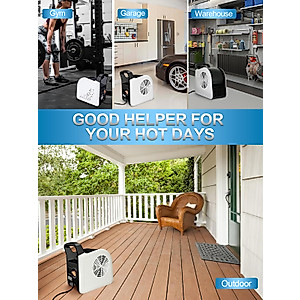 Huilynsen Air Mover Blower Fan - Floor Drying Fan for Cooling, Drying and Exhausting at Home, Garage, Shop, 3 Speeds Portable Utility Fan, 2 AC Outlets and Circuit Breaker with Reset