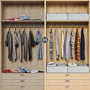 DIMJ Trapezoid Storage Bins, 3 Packs Closet Baskets, Foldable Fabric Baskets for Clothes, Baby Toiletry, Toys, Towel, DVD, Book Arrow