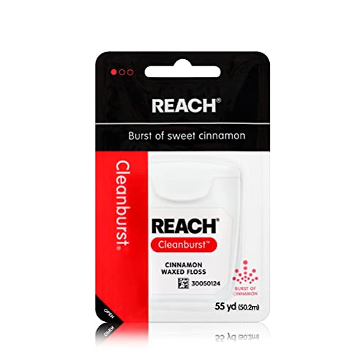 Reach Waxed Dental Floss, Cleanburst Cinnamon, 55 Yards (Pack of 4)