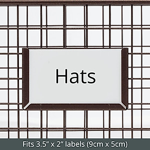 mDesign Wide Metal Farmhouse Storage Organizer Bin Baskets with Label Slot for Closet, Cabinet, Cupboard - Wire Organizing Basket Holds Clothing, Linens, Shoes, Omaha Collection, 2 Pack, Bronze