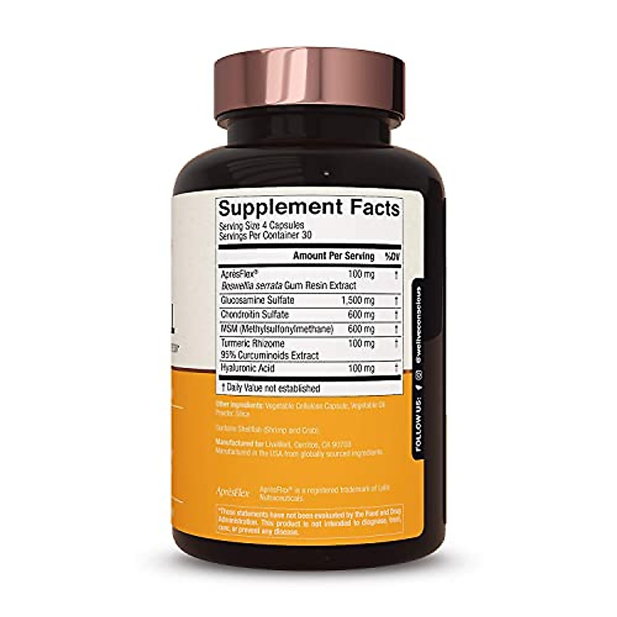 Glucosamine Chondroitin with MSM, Hyaluronic Acid, and More - MoveWell by LiveWell | Joint Health Supplement