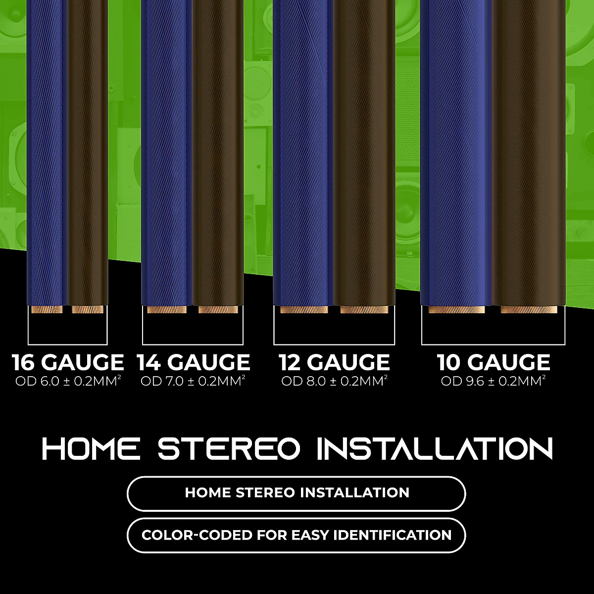 14 Gauge Car Speaker Wire, GearIT Pro Series (100 Feet, Soft Touch Translucent Blue/Black) Copper Clad Aluminum CCA 14 AWG Automotive Car Speaker Wire for Car Stereo, Car Audio Wiring Kit - 100ft