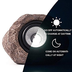 Timeflies Landscape Rock Light, Solar Powered Garden Lights Outdoor Decorative Waterproof LED Spotlight for Pathway, Walkway, Yard, Patio