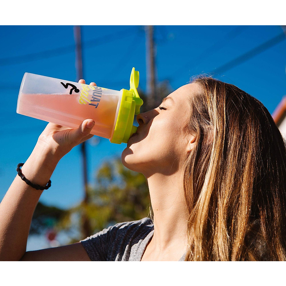 Toynk #SquatGoals Plastic Shaker Bottle | Holds 20 Ounces