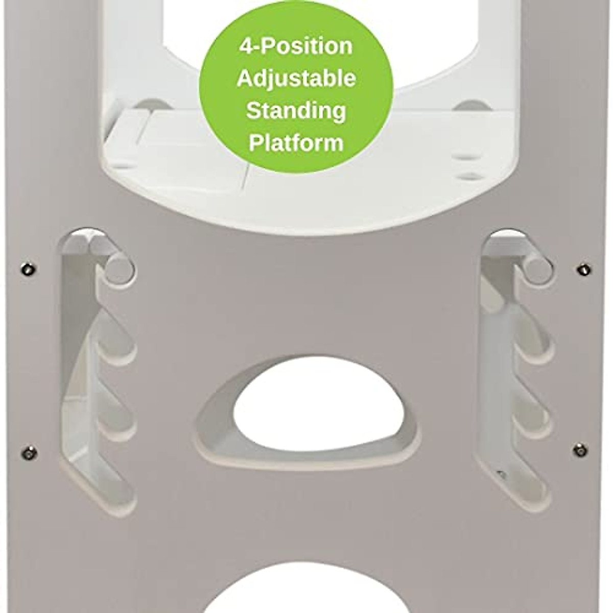 Kids Learning Tower by Little Partners – Child Kitchen Stool Helper Adjustable Height Step Stool, Wooden Frame, Counter Step-Up Active Standing Tower (Soft White)