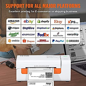 VEVOR Thermal Label Printer, Shipping Label Printer for 4"x6" Labels, USB Connection & Auto Label Recognition, Support Windows/MacOS/Linux/Chromebook, Compatible w/Amazon, Ebay, Etsy, UPS,etc
