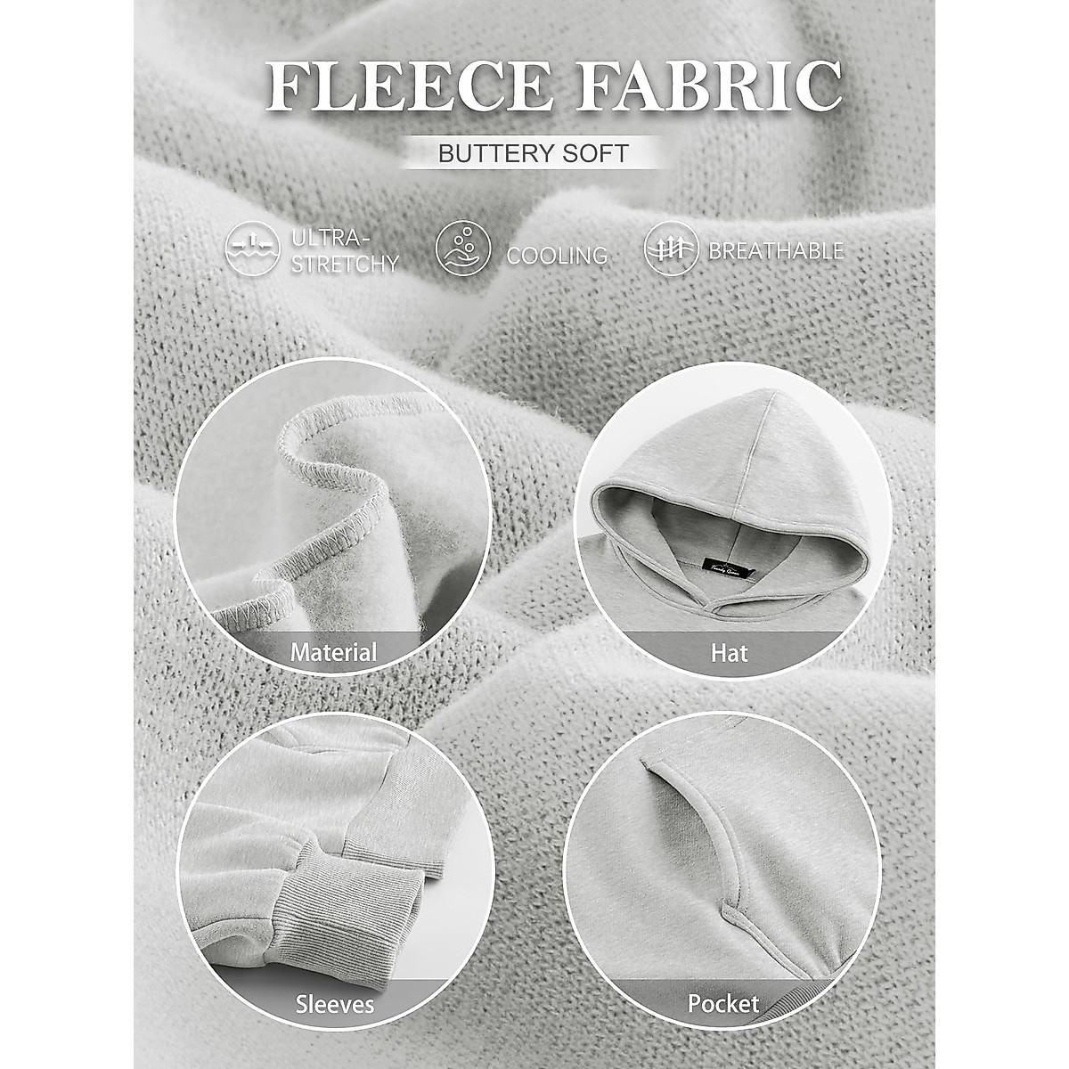 Trendy Queen Womens Oversized Hoodies Fleece Sweatshirts Long Sleeve Sweaters Pullover Fall Outfits Winter Clothes Grey L