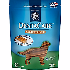 American Kennel Club DentaCare Mini Peanut Butter Flavored Dental Sticks | 50 Dog Sticks | Small Breed Size