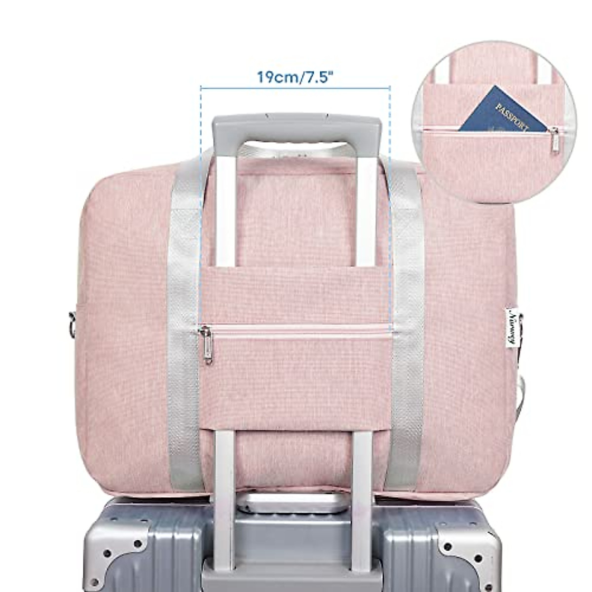 For Spirit Airlines Personal Item Bag 18x14x8 Foldable Travel Duffel Bag Tote Carry on Luggage Duffle Overnight for Women and Men 30L(Pink)