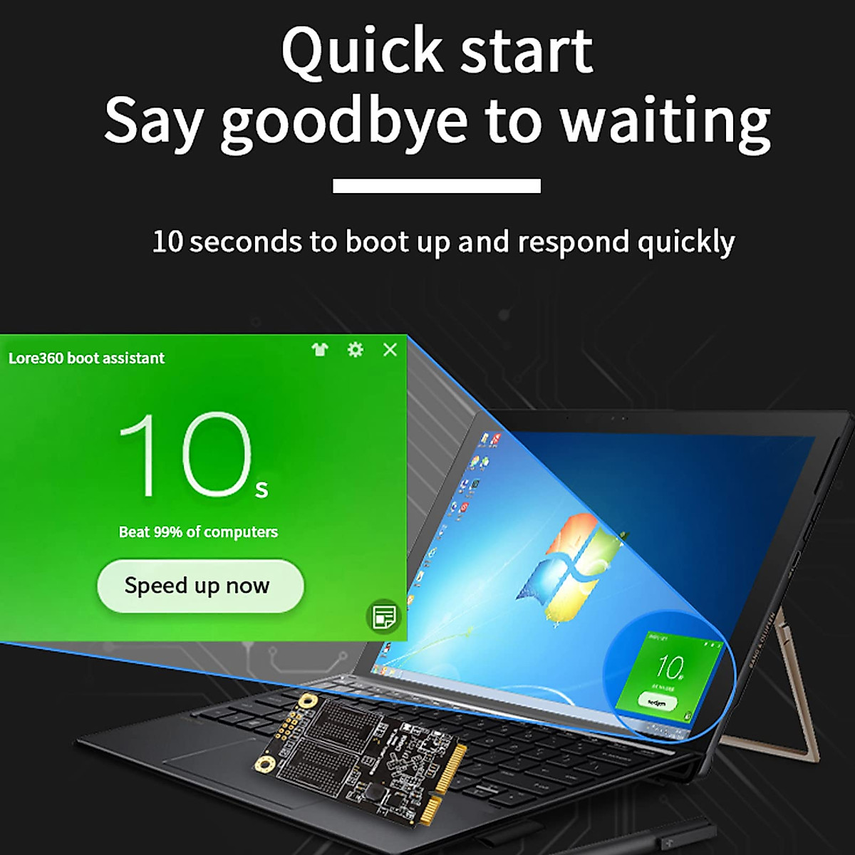 Septpenta 512GB Msata SSD, 465M/S Respond Quickly Stable Transmission 512GB Desktop SSD, Plug and Play for SATA3, M.SATA, M.2 SATA Interface Deveces for Desktop Laptop Terminal