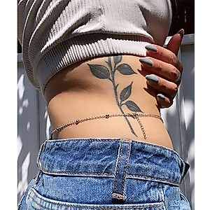 TOBENY 12PCS Waist Beads Waist Chain for Women Beach Bikini Belly Chain Colorful Summer Body Chains Gold Silver Bead Waist Chains Summer Body Jewelry Set