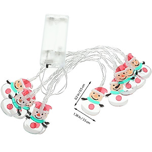 ibasenice Christmas Fairy Lights Christmas String Lights 10leds Snowman Fairy Lights Battery Operated Xmas Tree Garland Rope Light Lamp for Indoor Outdoor Wedding Party Garden Decoration