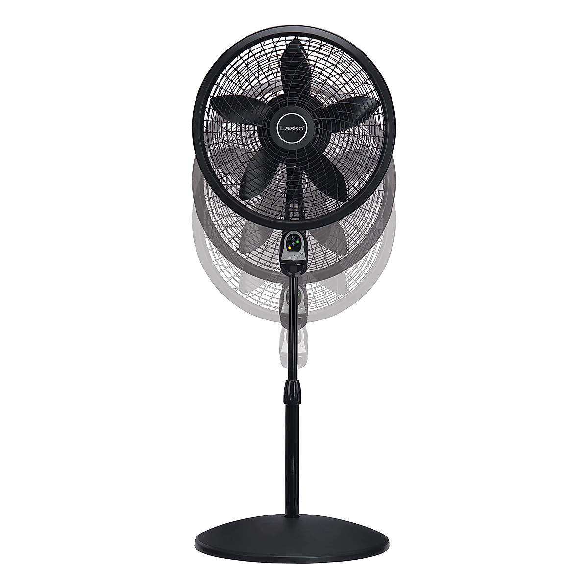 Lasko 1843 18″ Remote Control Cyclone Pedestal Fan with Built-in Timer, Black Features Oscillating Movement and Adjustable Height