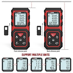 KEYFINOOL Laser Measurement Tool: 196Ft Laser Distance Measure with Enhanced ±1.5mm Accuracy, M/in/Ft Unit Switching, IP54 Shockproof, Area/Volume/Pythagoras
