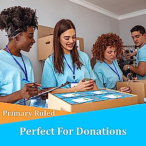 Primary Composition Notebook K-2, Primary Journal Grades K-2 ABC & Animal Print Cover, Pre K Primary Journal, 100 sheets/200 Pages Composition Book with Picture Space 9.75″​ x 7.5″ (48 Pack, Blue)