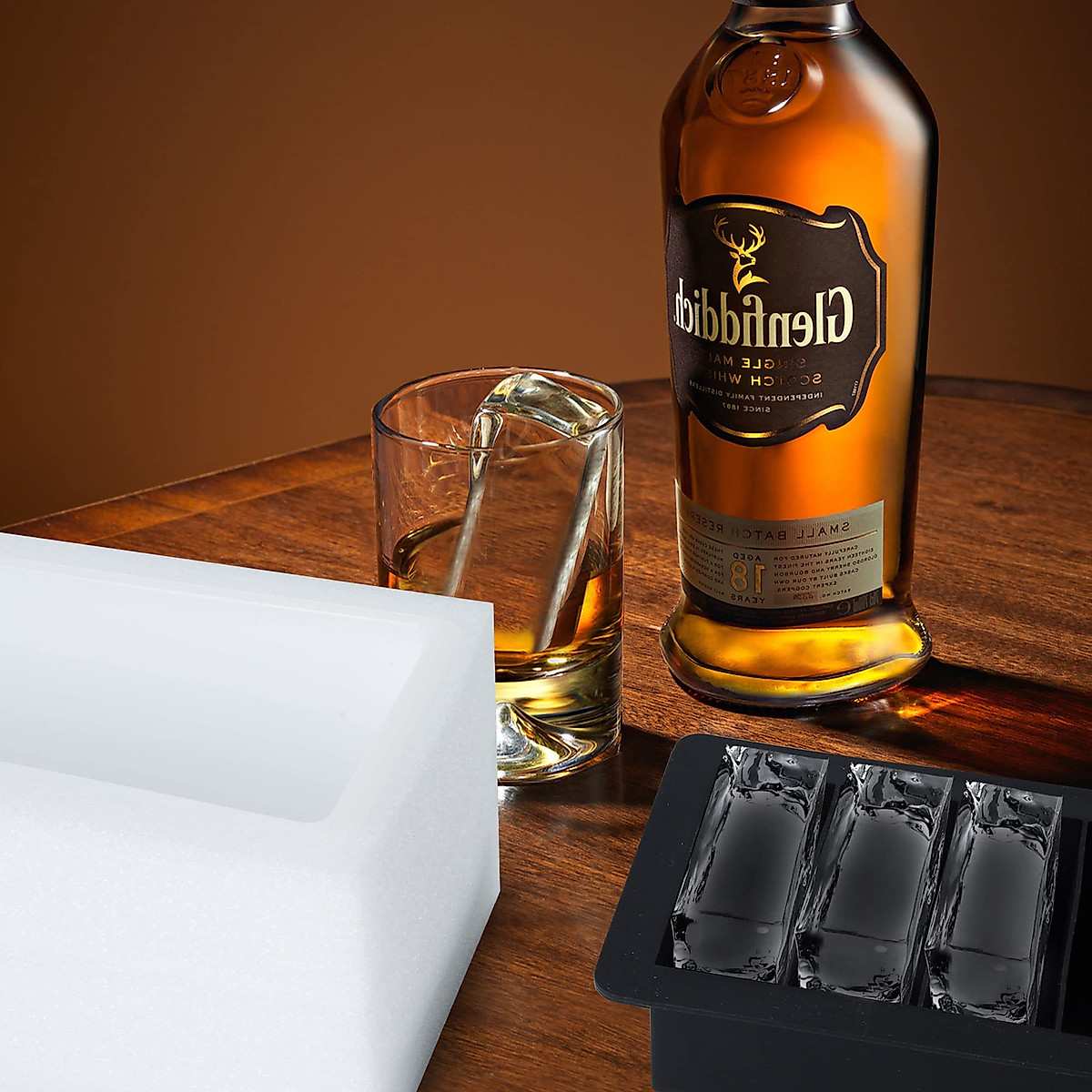 Crystal Clear Ice Cube Maker - Make 6 Large Ice Cubes Upgrade 4x1.6x2inch Clear Ice Cube Tray BPA-free Silicone for Gifts,Cocktail,Whiskey,Bourbon Drink