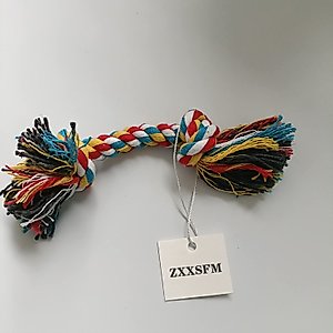 ZXXSFM-Dog toys - Dog Rope Knot Molar Bite Resistant Double Knot Cotton Rope Toy for Teeth Cleaning