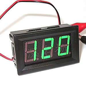 JacobsParts DC 5-120V 2-Wire Voltmeter 3-Digit LED Display Panel Volt Meter Digital Voltage Tester (Green)