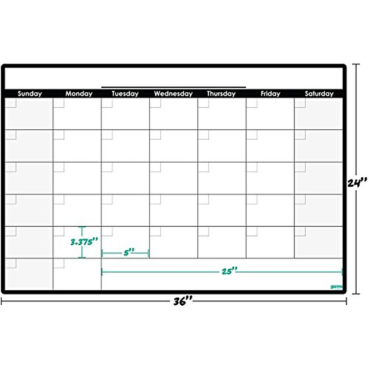 Everase Re-Stic Dry Erase Self-Adhesive Peel & Stick Surface Monthly Calendar | Wall Planner (24 x 36 in.) FREE Marker & Cloth | Organizer, Walls, Doors, Offices | Premium Quality Removable Surface
