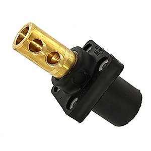 Leviton 16R21-UE 16-Series Taper Nose, 90-Degree, Male Panel Receptacle, Cam-Type Connector, Black