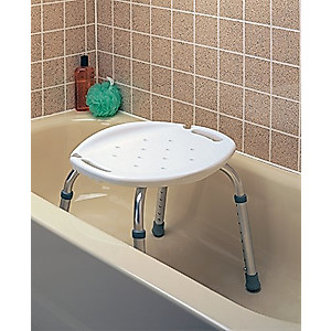 Carex Adjustable Bath and Shower Seat – Shower Stool - Aluminum Bath Seat - Shower Chair with Handle