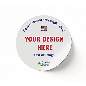 150 avgrafx Custom Stickers Personalize Your own Business Stickers Labels Vinyl Round Waterproof Your Text Text, Image, Business Logo Great for Cups Food Contains Bags Restaurants and bakery (1.5 x1.5 Round)