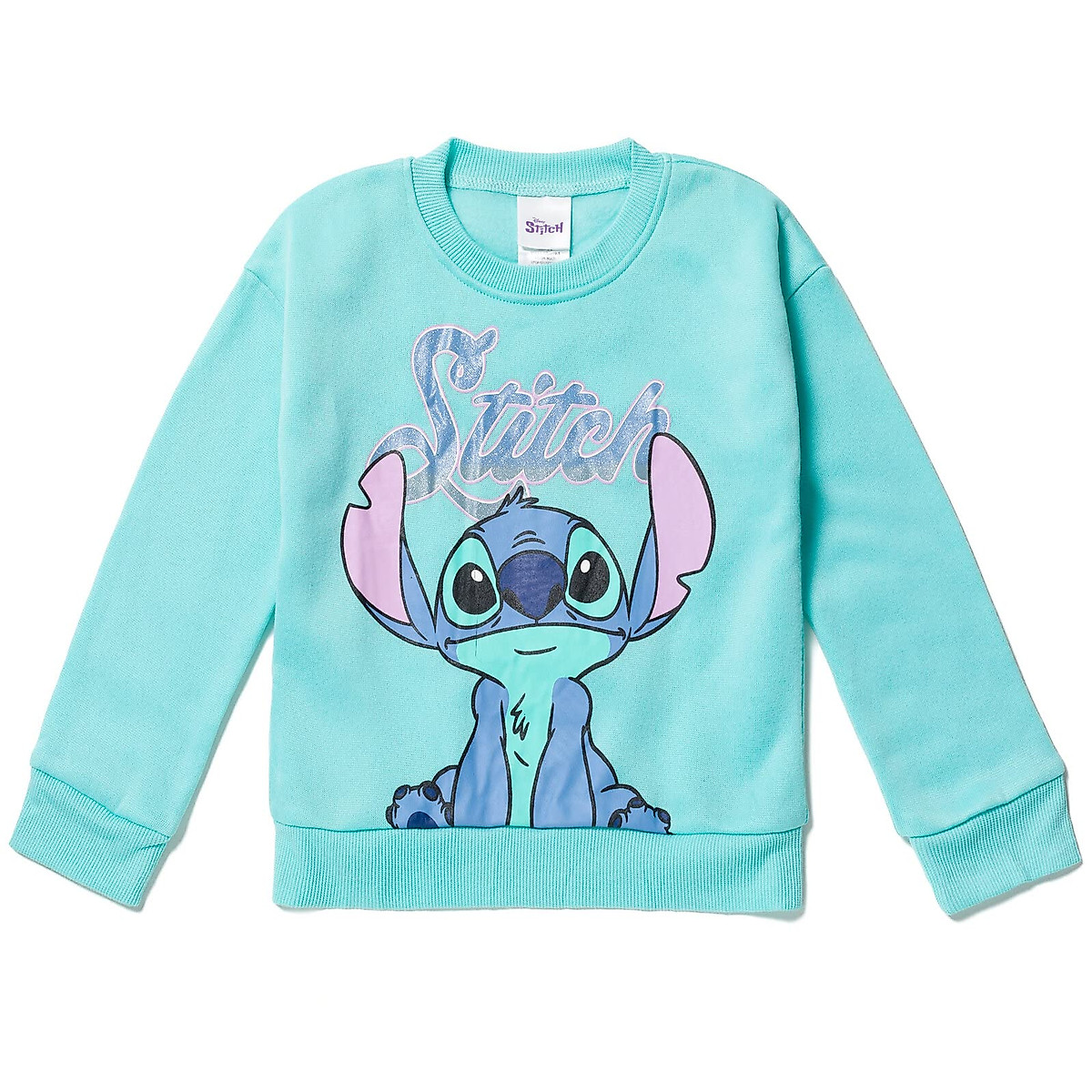Disney Lilo & Stitch Big Girls Fleece Sweatshirt and Jogger Pants Blue 10-12