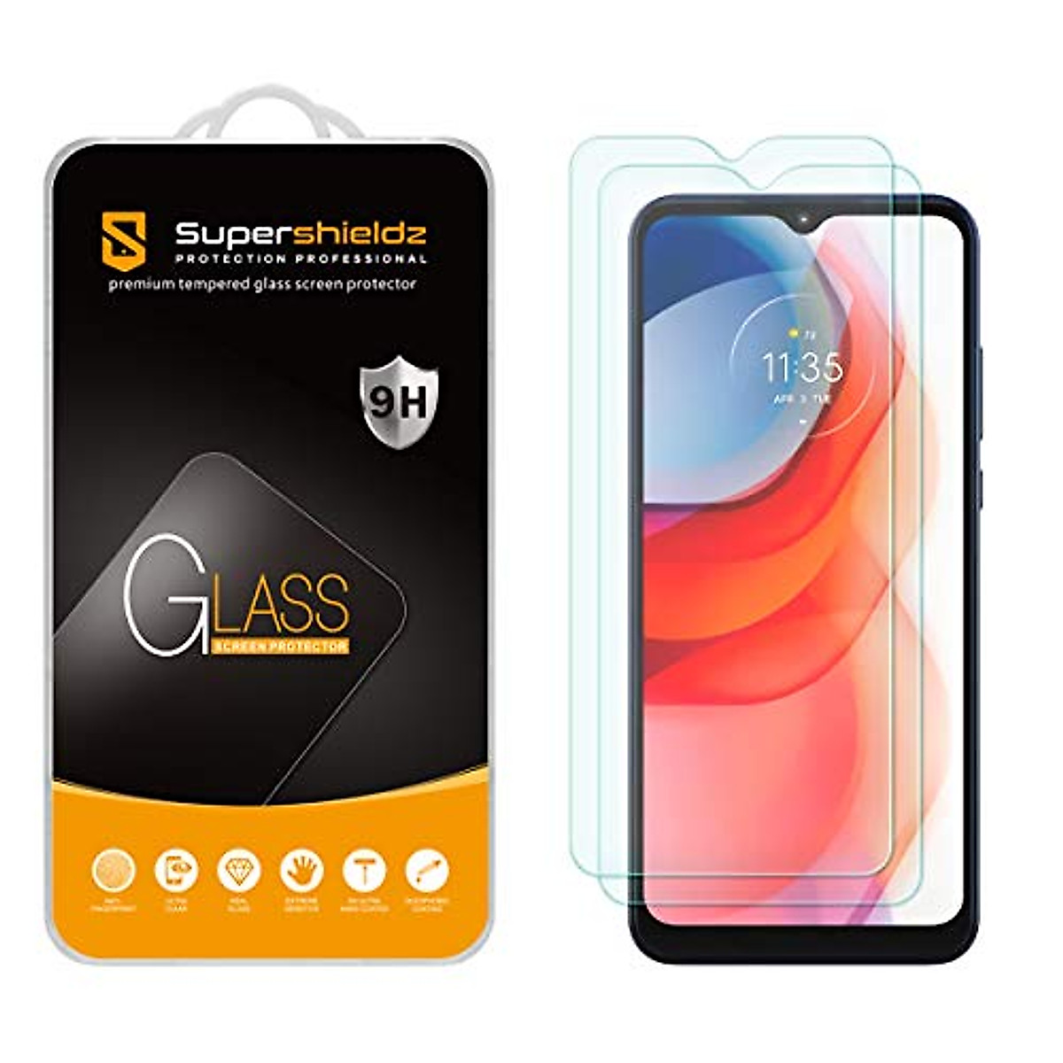 Supershieldz (2 Pack) Designed for Motorola Moto G Play (2021) Tempered Glass Screen Protector, Anti Scratch, Bubble Free