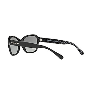 Coach HC8232 Sunglasses, Black/Dark Grey Gradient, 56 mm