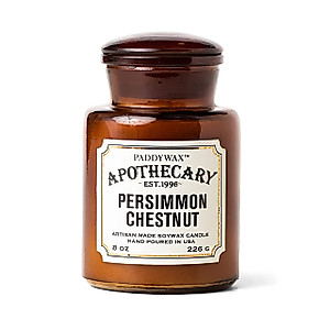 Paddywax Apothecary Artisan Hand-Poured Scented Candle, 8-Ounce, Persimmon Chestnut