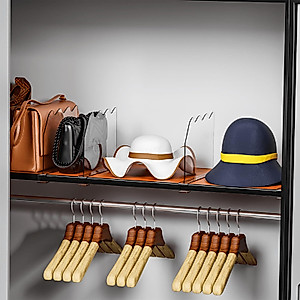 Yieach 6 PCS Acrylic Shelf Dividers for Closet Organization,Clear Closet Shelf Organizer for Wood Closet Separator,Perfect for Sweater, Shirts, Purse, Bookshelf, Handbags in Bedroom Cabinets Shelves