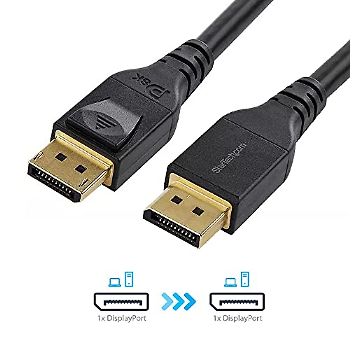 Startech.com 4m VESA Certified DisplayPort 1.4 Cable - 8K60Hz HBR3 HDR - 13ft Super UHD DisplayPort to DisplayPort Monitor Cord - Ultra HD 4K 120Hz DP 1.4 Slim Video Cable M/M DP Connector (DP14MM4M)