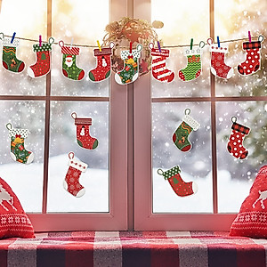 45 Pieces Christmas Stocking Cutouts Assorted Xmas Stocking Cutouts Christmas Classroom Bulletin Board Decoration for Christmas Classroom Indoor Decoration
