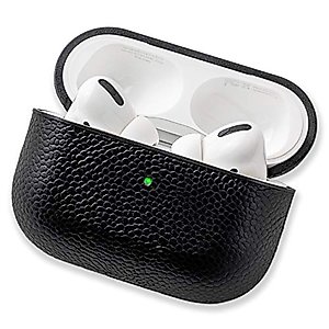 Courant Premium Leather AirPods Pro Case Cover, Compatible with Apple AirPods Pro, Visible Front LED Light, Anti-Scratch, Shock Resistant, Supports Wireless Charging