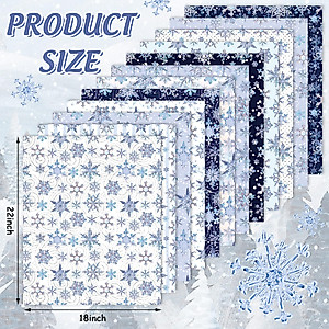 Whaline 12Pcs Winter Cotton Fabric Bundles Blue Purple Snowflake Fat Quarter Xmas Winter Quilting Patchwork for DIY Handmade Sewing Crafting, 18 x 22 Inch