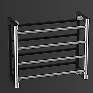 Electric Heating Bathroom Towel Rack Perforated 304 Stainless Steel Bright Intelligent Drying Electric Towel Rack,Silver
