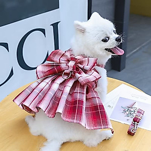 Clopon Dog Dress for Puppy Cute Doggie Pet Large Dogs Clothes Apparel Tutu Dresses Harness XL