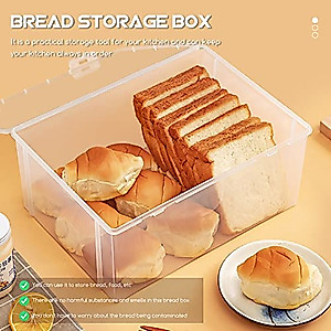 UPKOCH Clear Bread Container Case: Fresh Keeping Toast Box Transparent Buns Baguettes Storage Organizer Multi-function Refrigerator Pastry Cake Holder