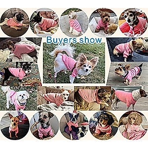 Jecikelon Pet Dog Clothes Dog Sweater Soft Thickening Warm Pup Dogs Shirt Winter Puppy Sweater for Dogs (Pink, S)