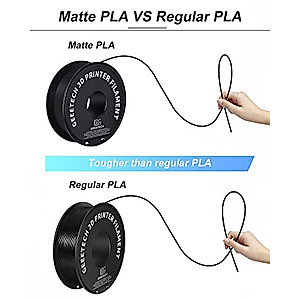 Geeetech Matte PLA Filament 1.75mm,3D Printer Consumables,Printing Materials Dimensional Accuracy +/- 0.03 mm,1kg Spool (2.2lbs),Fit Most FDM Printer,Matte Black