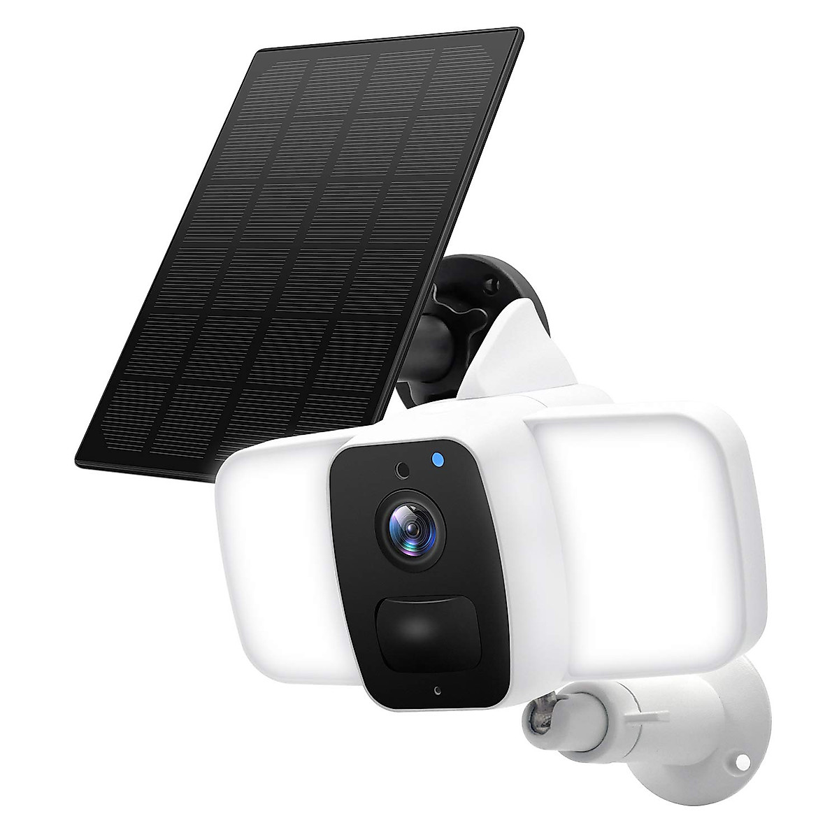 Floodlight Camera,Solar Powered Security Camera Outdoor,10400mAh Rechargeable Battery Camera,IP65 Waterproof,Two Way Audio, PIR Motion Detection,Cloud Storage-Smart Life APP
